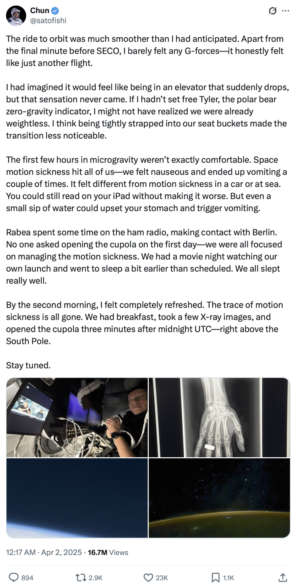 From Earth to Orbit: The First X-Ray in Space Marks a Full Circle ...